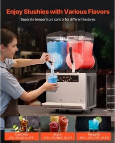Komerční stroj na kaši 12Lx2 Margarita Smoothie Výrobník mražených nápojů