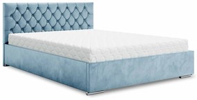 Manželská postel 140 cm Danita (modrá) (s roštem a úložným prostorem). 1046844