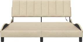 Rám postele bez matrace Hanko krémový 160 x 200 cm textil 3310473