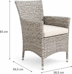 Ratanová křesla JANINA šedá sada 4 kusů