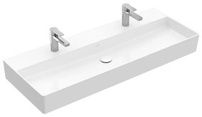 Villeroy & Boch Villeroy Boch MEMENTO 2.0: umyvadlo 1200x470mm, broušené pro 2x1-otvorovou baterii, bílá Alpin, 4A22CK01