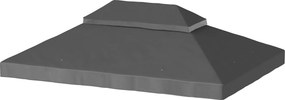 Náhradní stříška Outsunny pro altán 4 x 3m, dvojitá střecha s odtokovými otvory, vysoká hustota 370g/m² polyester, UPF30+ ochrana proti slunci, POUZE…