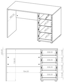 MAXIONE k | psací stůl MX-01 | 120 cm | kašmír