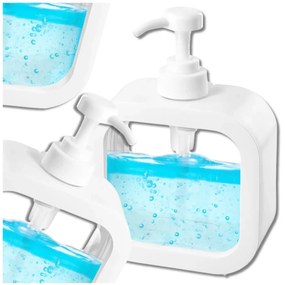 Camerazar Dávkovač Tekutého Mýdla 300 ml, Bílý s Průhledným Panelem, Plastový, Rozměry 10,2 x 7,5 cm
