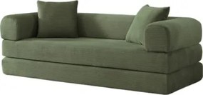 Aosom Tatami styl bezkostní kombinovaný sedací nábytek, přeměnitelný na postel, vhodný do obývacího pokoje a ložnice, 195D x 89Š x 59V cm, zelená