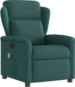 vidaXL Masážní polohovací křeslo textil [4015587] Barva: Tmavě zelená