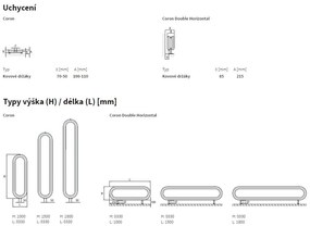 Isan Coron Double radiátor do koupelny HORIZONTAL 330/1500 DCHD03301500 Barva ISAN: Sněhově bílá - struktura S09 (68)