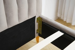 Postel, šedohnědá Taupe/gold chrom zlatý, 160x200, KAISA