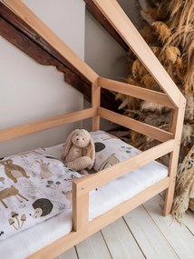 Woodisio Domečková postel NELA PLUS Variant: 160 x 90, Barva: Transparentní matný lak, Veľkosť: S roštem