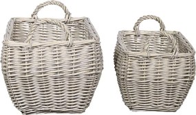 Sada 2ks proutěných košů s uchy French Basket Grey – 41*31*33/ 33*24*28 cm