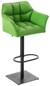 Barová židle Damas B1 ~ koženka, černý rám - Zelená