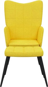 Relaxační židle se stoličkou hořčicová textil 327959