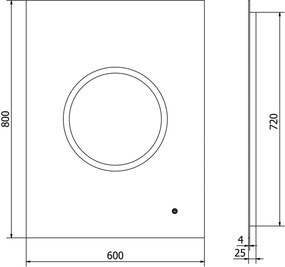 Mexen Koga zrcadlo do koupelny s podsvícením 60 x 80 cm, LED 6000K, antikondenzace - 9821-060-080-611-00