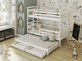 Dětská postel 80 cm ANIE (s roštem a úl. prostorem) (bílá). 1013169