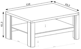 Livinio - konferenční stolek L13 - ribbeck/bílá lesk