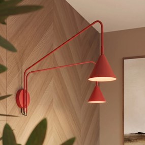 Sollux Lighting Nástěnné svítidlo NOX 2 červené s vypínačem