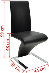 Jídelní židle 4 ks černé umělá kůže 160563