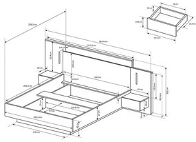 Ložnice 3D | bílá/dub kraft zlatý
