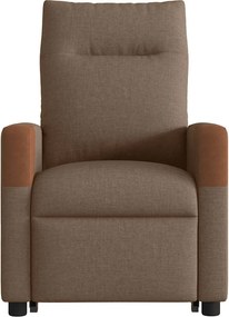 Zvedací polohovací křeslo hnědé textil 3324009