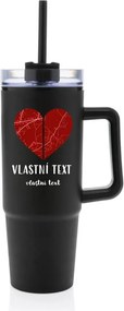 Personalizovaná cestovní termoska s průhledným víčkem - Dvě místa, jedno srdce