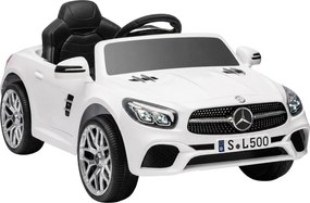 AIYAPLAY elektrické auto pro děti Mercedes-Benz SL500 12V s dálkovým ovládáním 2,4G, 2 motory, odpružení, jemný start, bílé