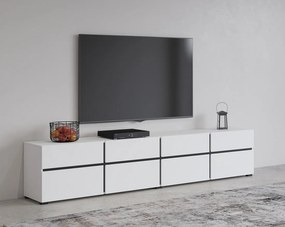 Helvetia Moderní TV stolek Cross 225 cm - bílá / černá