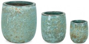 BIZZOTTO Set 3 květináčů DUYEN zelený