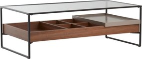 Konferenční stolek se skleněnou deskou v tmavě přírodní barvě 60x120 cm Sveg – Jotex