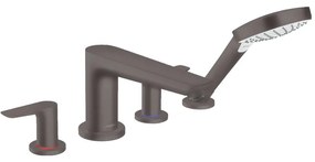 Hansgrohe Talis E, baterie na okraj vany, 4-otvorová instalace, kartáčovaná černá chromová, 71748340