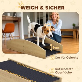 PawHut houpačka pro psy 2 v 1, dřevěná houpačka pro psy, agility rampa pro malé a střední psy do 15 kg, pro rovnováhu a sebedůvěru, 80 x 39,5 x 20 cm…