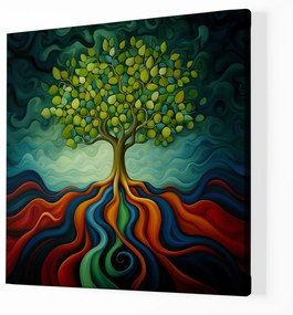 Obraz na plátně - Strom života Zelené bujení FeelHappy.cz Velikost obrazu: 100 x 100 cm