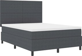 Postel s boxspringem s čelo Tmavě šedá a bílá 140 x 190 cm 3337556