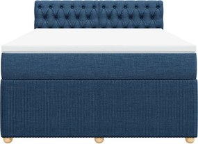 Box spring postel s matrací modrá 140x200 cm textil 3287492