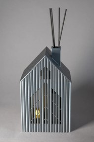 DOMEČEK CASETTA - Aroma difuzér a LED svíčka , šedá
