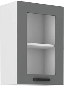 STL 40 cm skříňka horní jednodveřová se sklem LUNA Barevné provedení LUNA: Bílá / Prachově šedá
