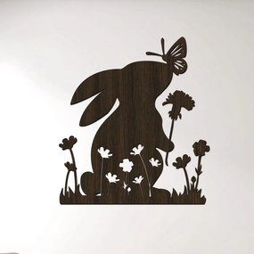 dřevo života Nástěnná dekorace Velikonoční zajíček s motýlkem Zvolte rozměr (cm): 20x22, Zvolte barvu dekoru: Wenge