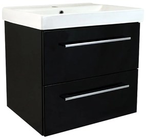 BPS-koupelny Koupelnová skříňka s keramickým umyvadlem Emilio B 60 - černá