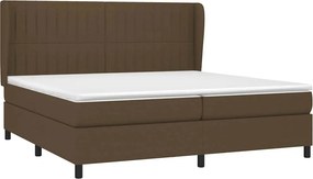 Box spring postel s matrací tmavě hnědá 200x200 cm textil 3128152