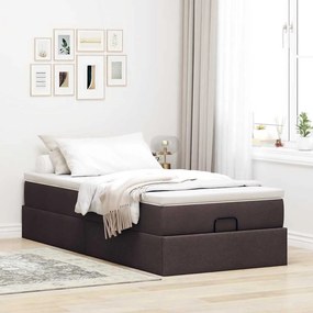Osmanský rám postele s matrací tmavě šedá 90x200cm textil 3311081