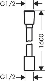 Hansgrohe Designflex, textilní sprchová hadice 1600 mm, černá matná, HAN-28260670