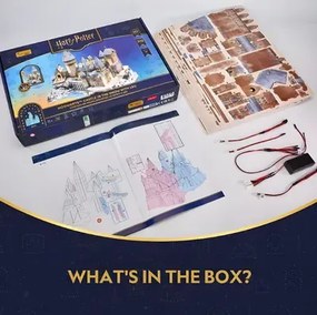 CUBICFUN Puzzle 3D Bradavice ve sněhu Harry Potter / 202 dílků / LED o