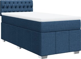 Box spring postel s matrací modrá 90x200 cm textil 3286964
