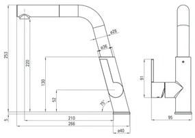 DEANTE SILIA BQS_B730 Dřezová baterie s vytahovací sprškou, nerez-černá - Deante