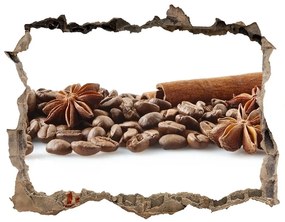 Wallmuralia Samolepící nálepka Zrnka kávy skořice 95x64 cm