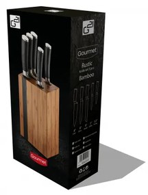 Sada nožů G21 Gourmet Rustic 5 ks + bambusový blok