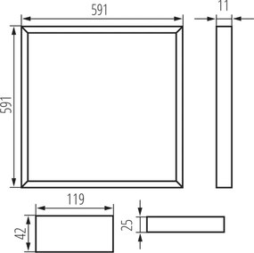 Kanlux 26788 - LED Podhledový rám AVAR LED/32W/230V 4000K 59x59 cm