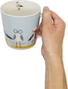 Hrnek Racčí parta, 400 ml – New Bone China, rackové na pláži, dárková krabička