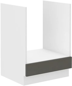 STL 60 cm skříňka na vestavný sporák LARA Barevné provedení: Bílá / Šedý lesk