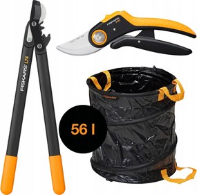 Fiskars Zahradní Nůžky P721 Zahradní Nůžky L74 Zahradní koš 56L