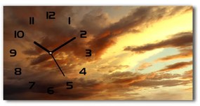 Wallmuralia Skleněné hodiny na stěnu tiché Východ slunce 60x30 cm